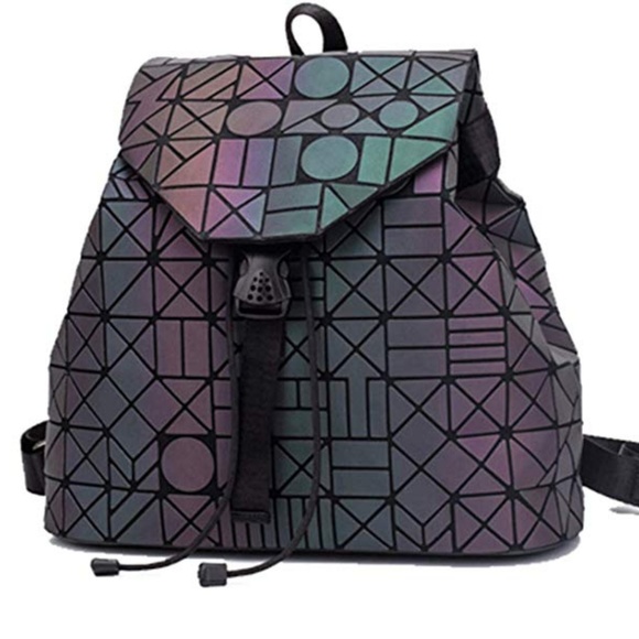 Ankarasbest | Bags | Luminous Backpack Hologram Geometric Fold Backpack ...